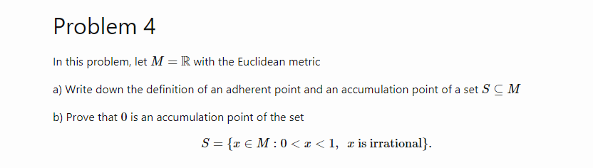 Solved Problem 4In ﻿this problem, let M=R ﻿with the | Chegg.com