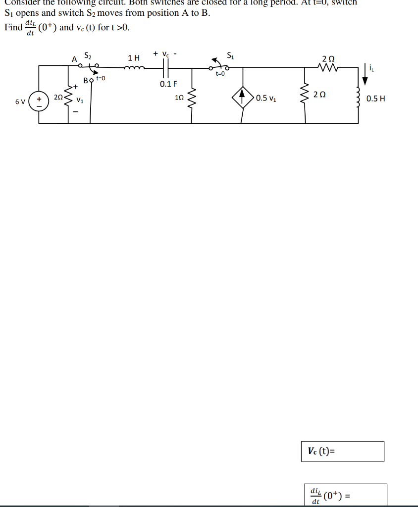 Solved Consider the following circuit. Both switches are | Chegg.com