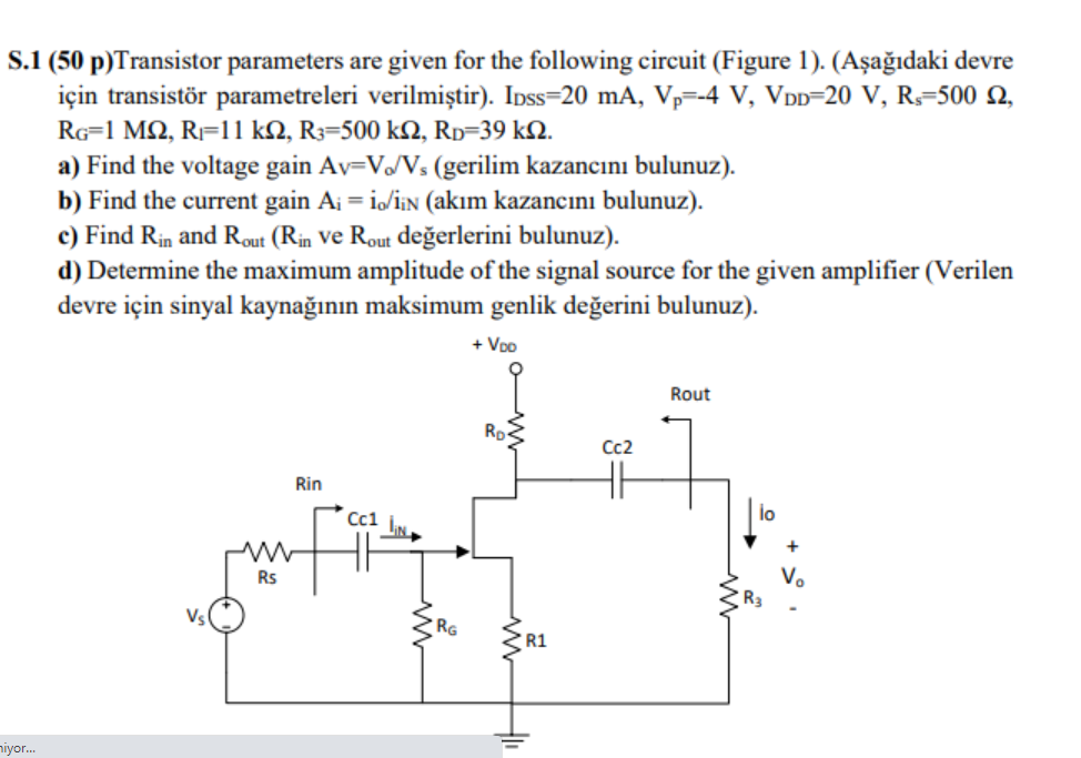 Solved Transistor parameters are given for the following | Chegg.com
