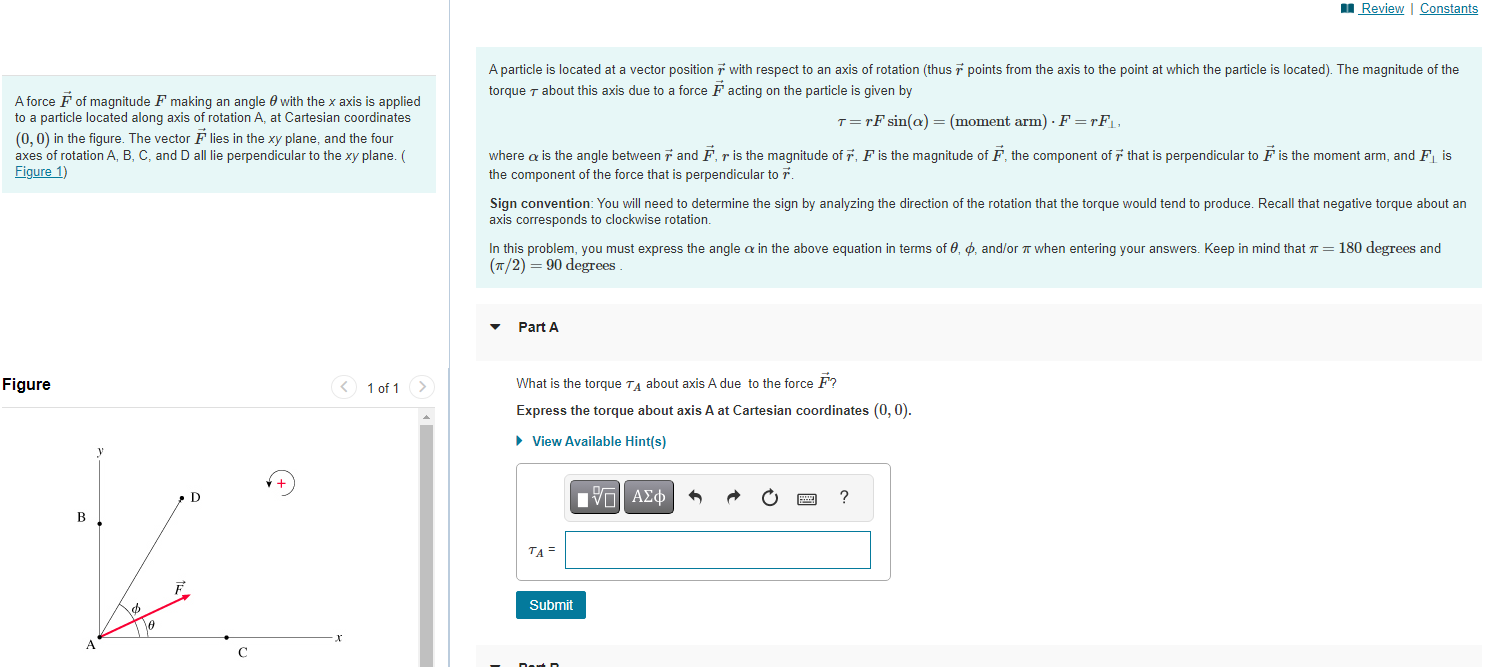 Solved A particle is located at a vector position r with | Chegg.com