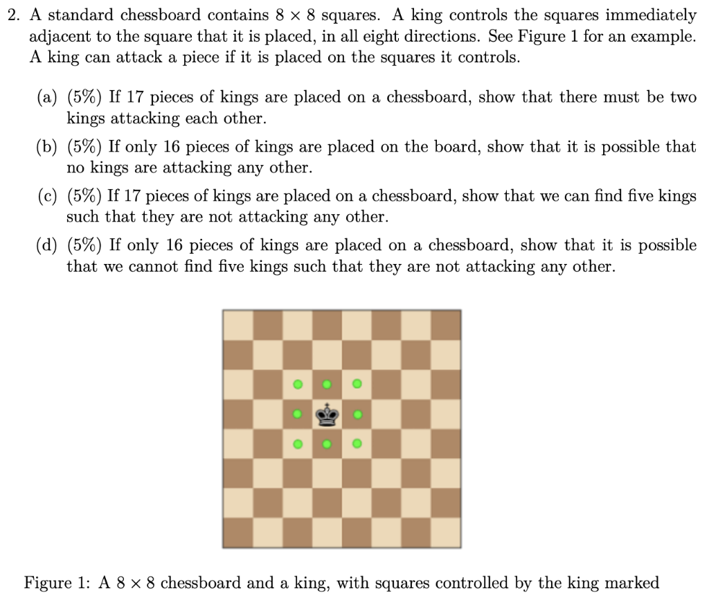 2. A standard chessboard contains 8 x 8 squares. A | Chegg.com
