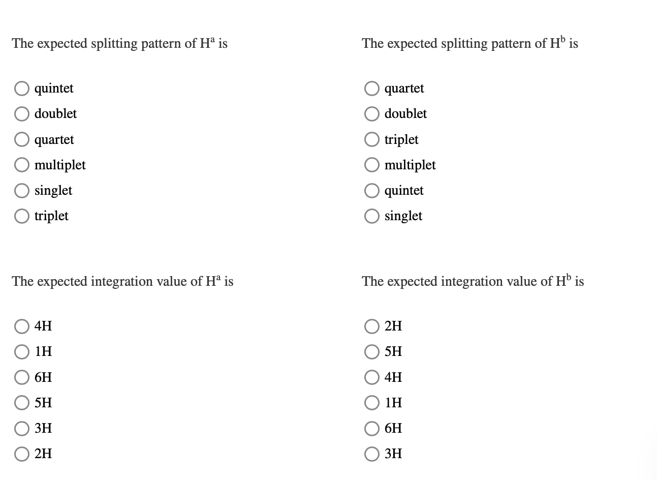 Solved For the protons labeled Ha and Hb in the structure, | Chegg.com