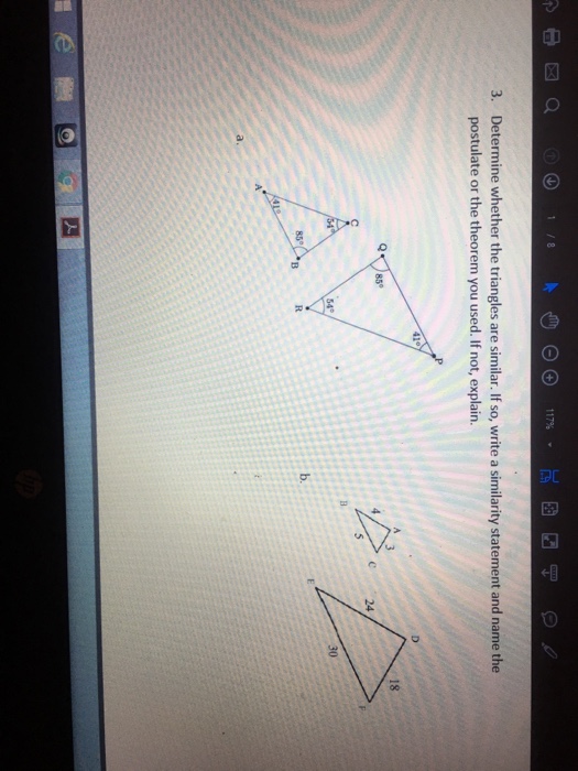 Solved 11796 Determine whether the triangles are similar. If | Chegg.com