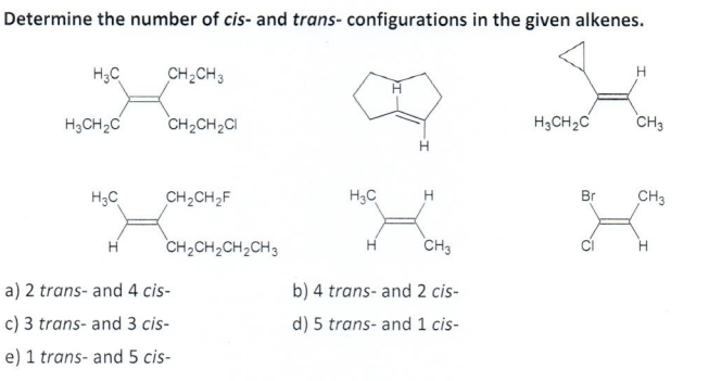 Solved Determine the number of cis- and trans- | Chegg.com