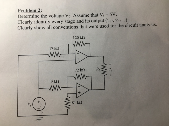 Solved Problem 2: Determine the voltage Vo. Assume that V,- | Chegg.com