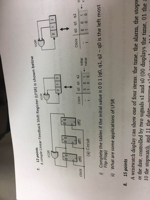 Solved A simple Linear Feedback Shift Register (LFSR) is | Chegg.com