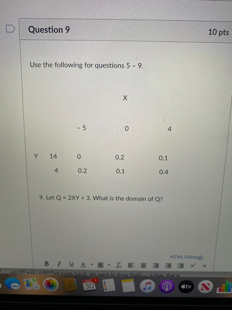 Solved Question 7 10 pts Use the following for questions 5 - | Chegg.com
