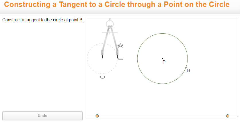 Solved Construct a tangent to a circle through a point on | Chegg.com