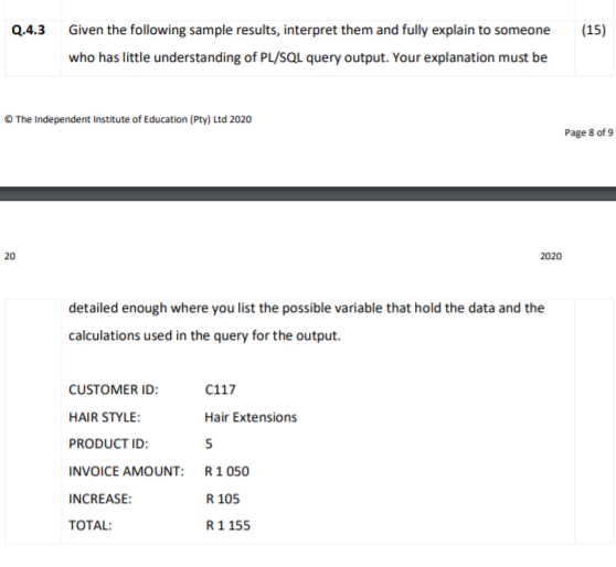 Solved Advanced Database Oracle Sql Developer Q4 Entire 3231