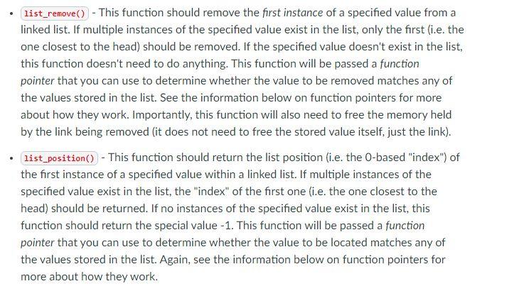 Solved Hello, I need help writing these two function for a | Chegg.com