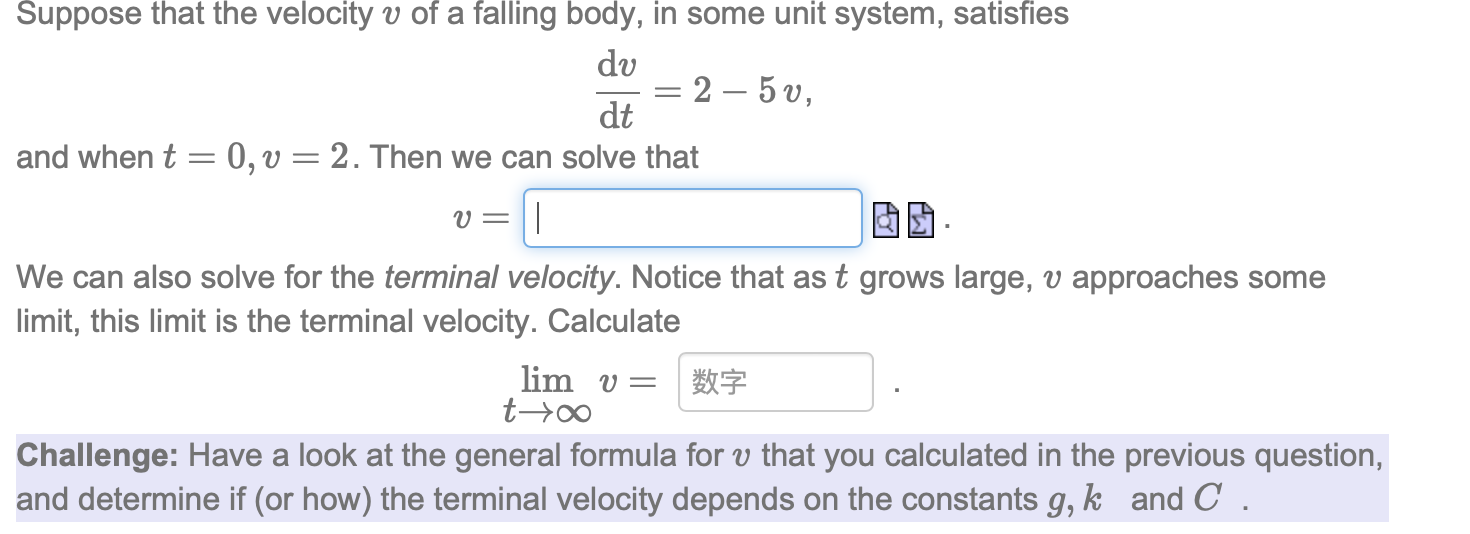 Solved Suppose that the velocity v of a falling body, in | Chegg.com