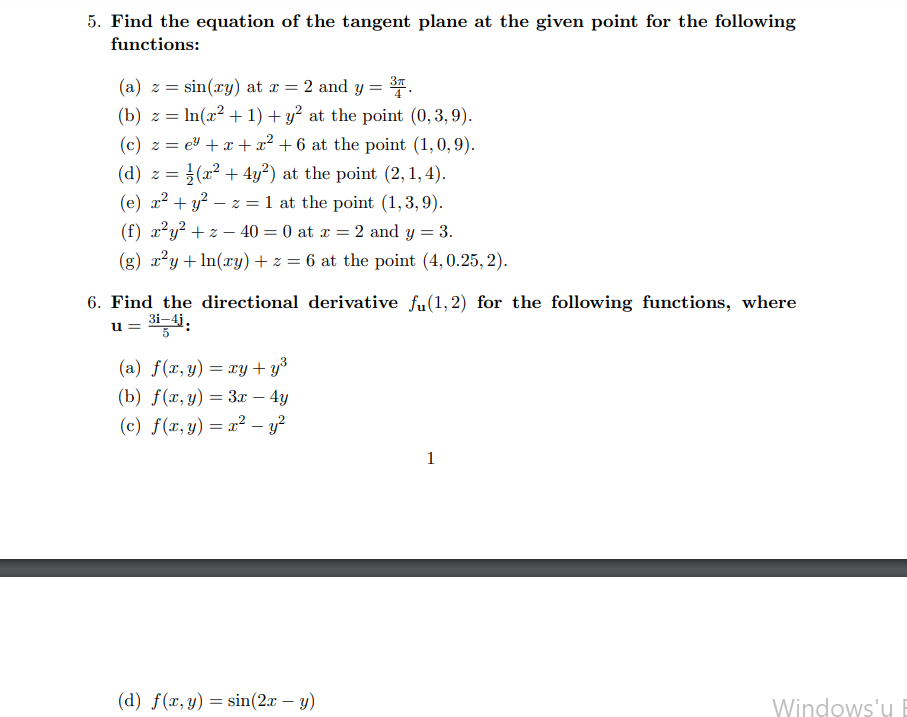 Solved Find the equation of ﻿the tangent plane at ﻿the given | Chegg.com