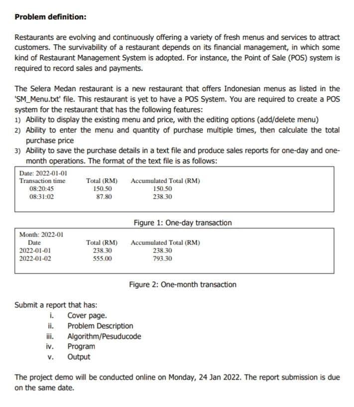 Solved Problem definition: Restaurants are evolving and | Chegg.com