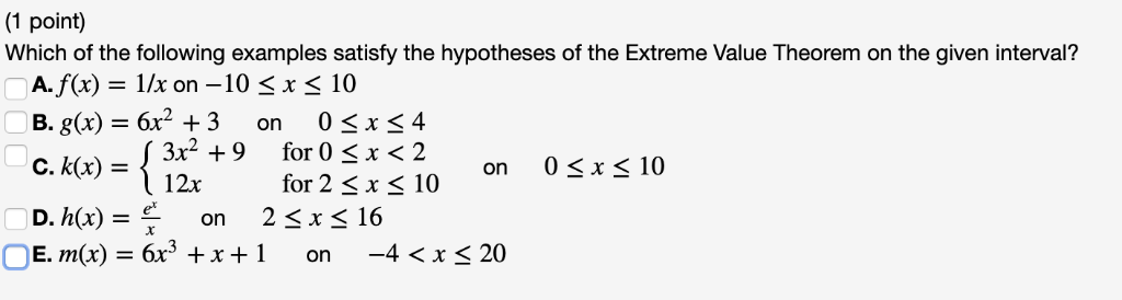 Solved Which of the following examples satisfy the | Chegg.com