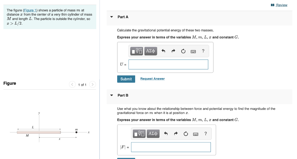 Solved A Review The figure (Figure 1) shows a particle mass | Chegg.com
