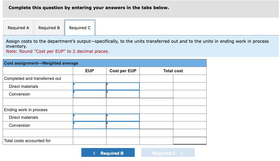 Solved Exercise 16-13 (Static) Weighted average: Process | Chegg.com