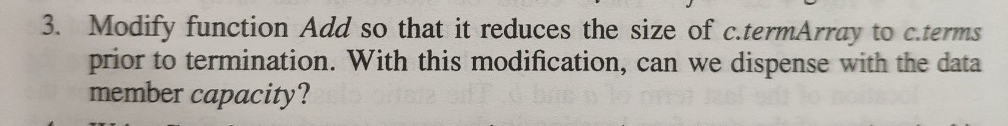 3. Modify function Add so that it reduces the size of | Chegg.com