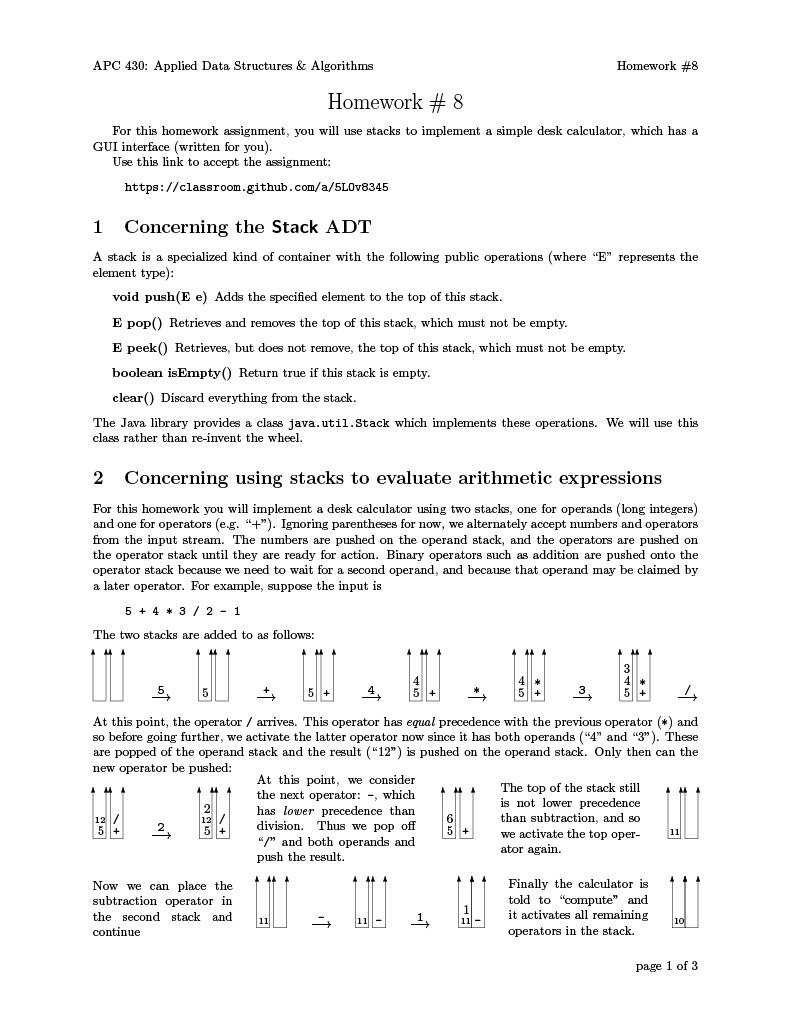 APC 430: Applied Data Structures \& Algorithms | Chegg.com