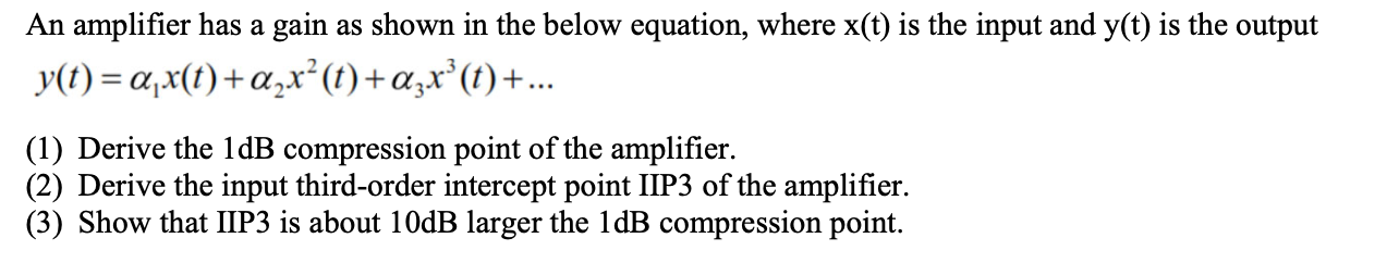 Solved An amplifier has a gain as shown in the below | Chegg.com