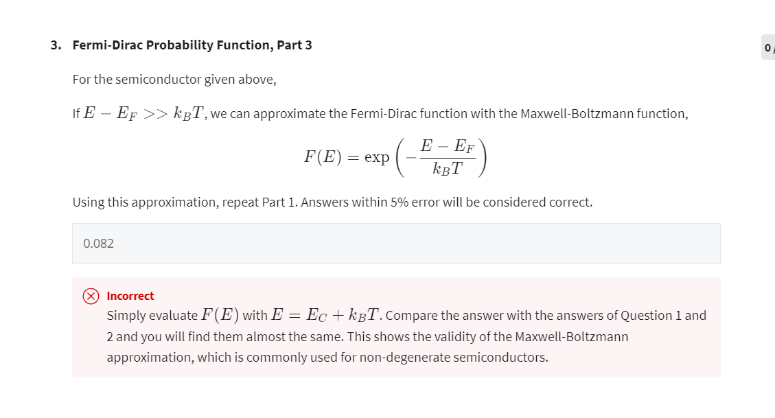 Solved the semiconductor given above, E-Ep>> kgT, we can | Chegg.com
