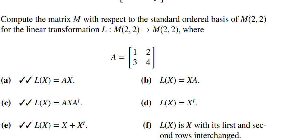 Solved Compute the matrix M with respect to the standard | Chegg.com