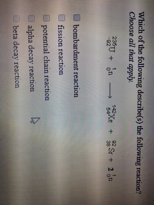 Solved Which of the following describe(s) the following | Chegg.com