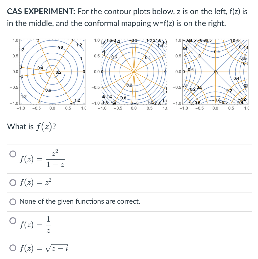 Solved CAS EXPERIMENT: For the contour plots below, z ﻿is on | Chegg.com