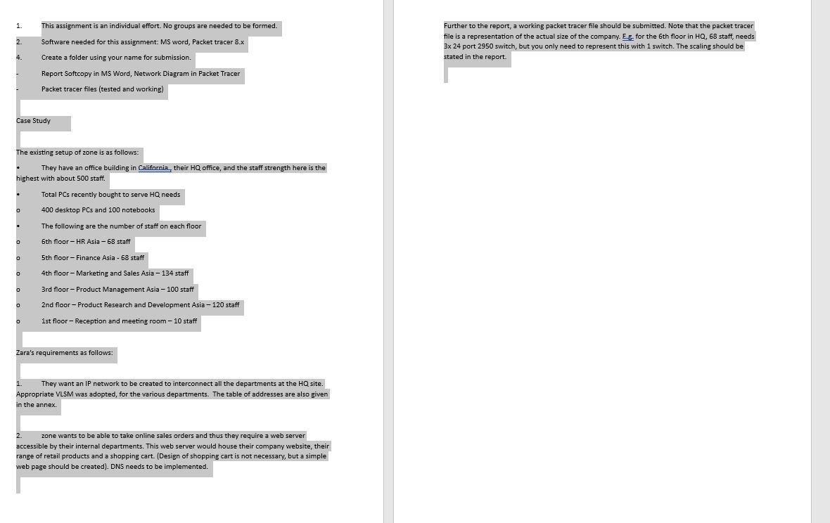 Solved 1- ﻿In cicso packet tracer , ﻿create the network | Chegg.com