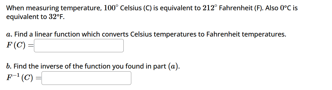 Solved When measuring temperature, 100∘ Celsius (C) is | Chegg.com