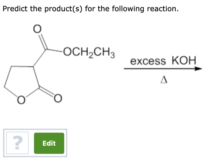 Solved Predict the product(s) for the following reaction. | Chegg.com