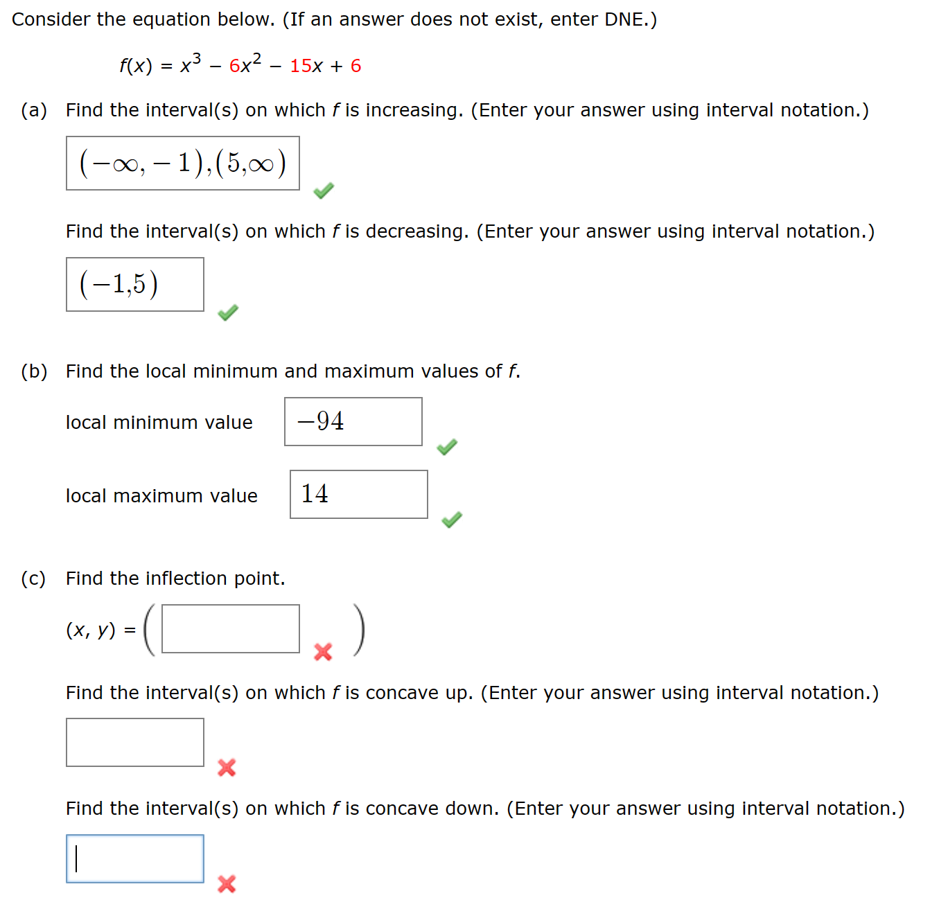 Solved Consider the equation below. (If an answer does not | Chegg.com