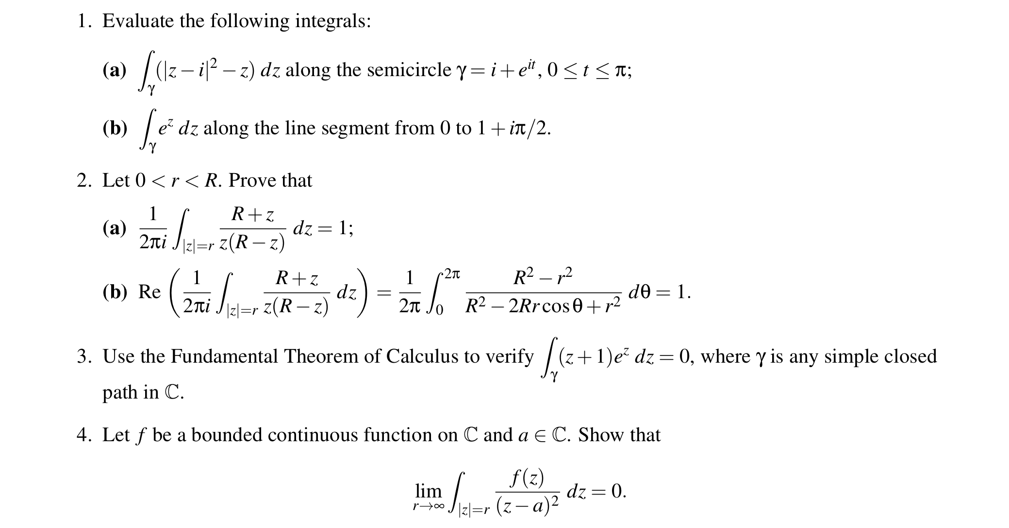 Solved 1. Evaluate the following integrals: (a) | Chegg.com