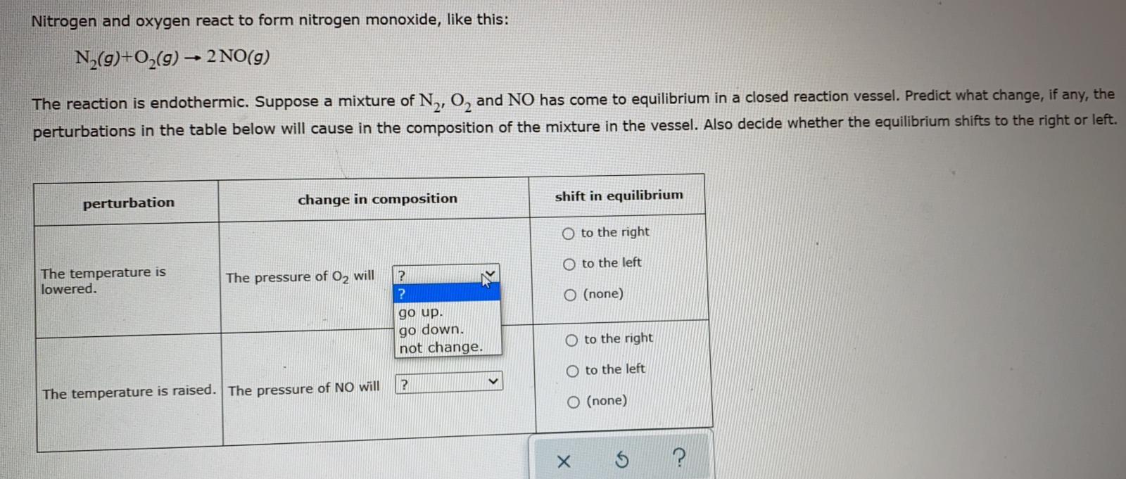Solved Nitrogen and oxygen react to form nitrogen monoxide, | Chegg.com