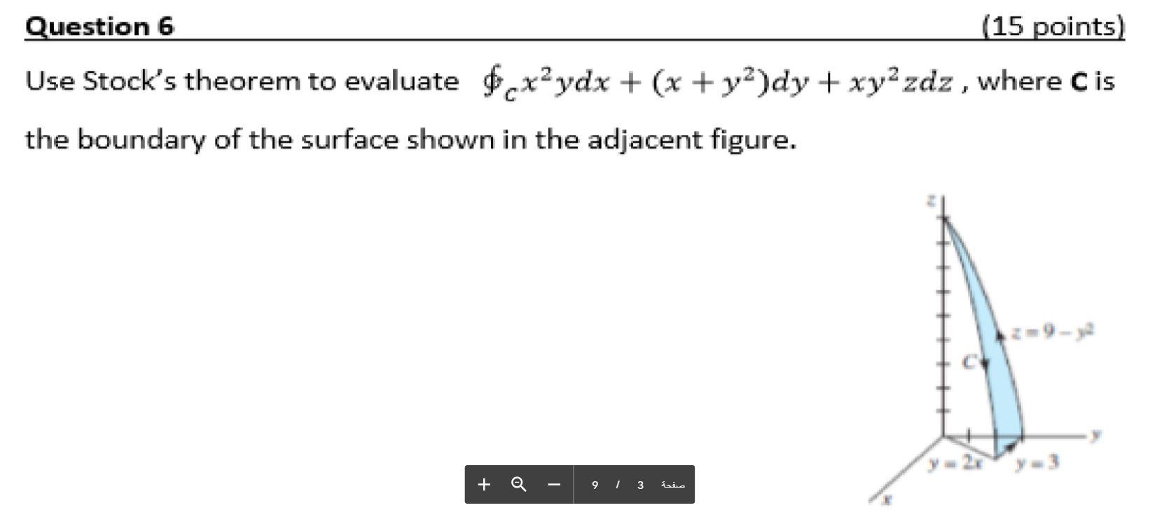 Solved Question 6 (15 points) Use Stock's theorem to | Chegg.com