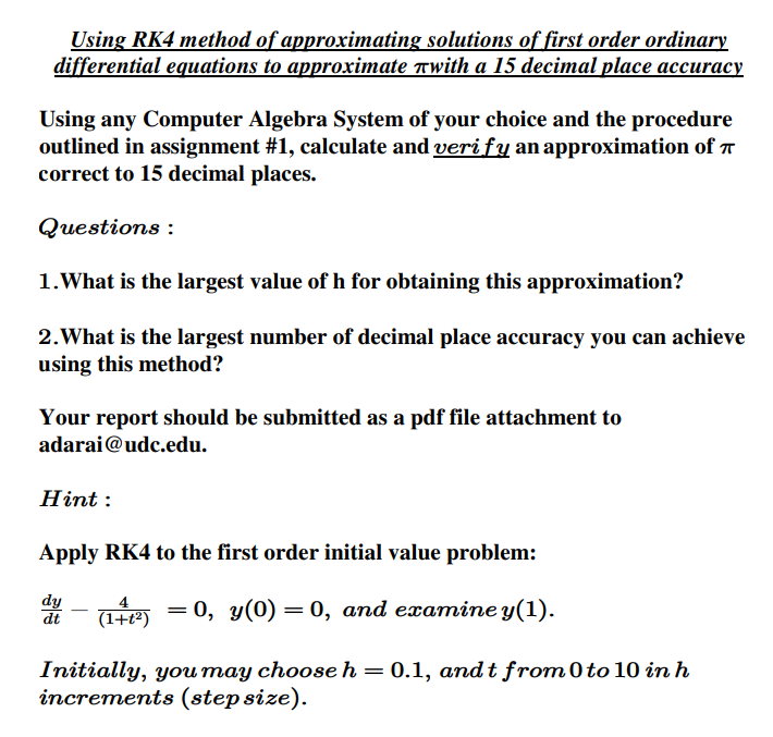Solved Using MATLAB and the procedure outlined in assignment | Chegg.com