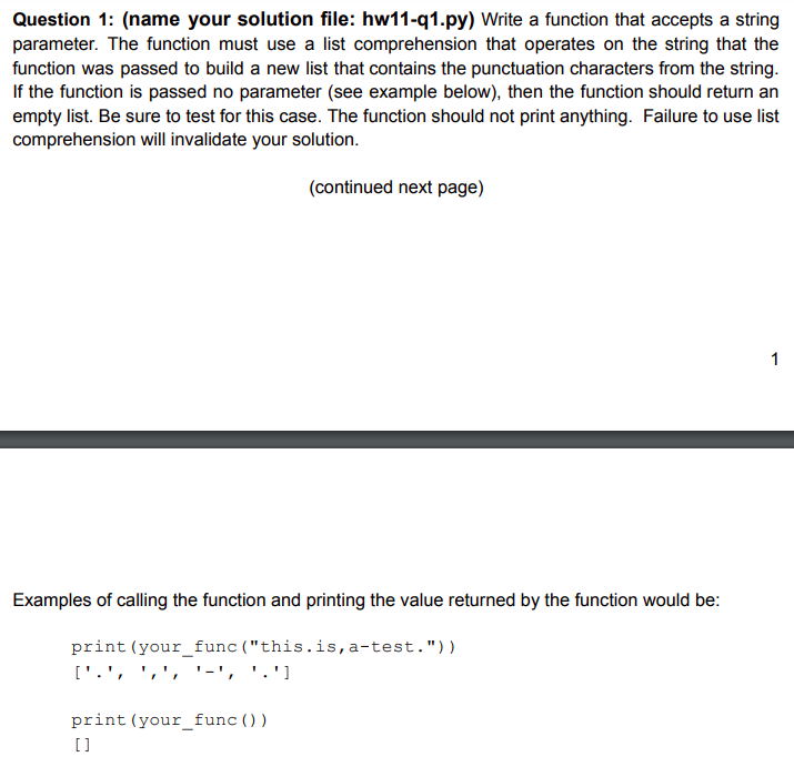 Solved Question 1: (name your solution file: hw11-91.py) | Chegg.com