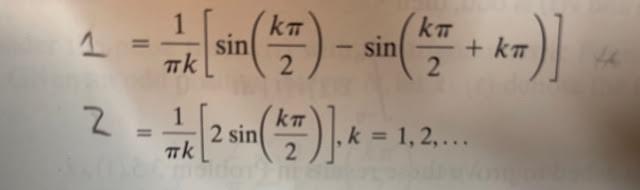 Solved ko Λ sin kπ 2 sin + km :)] πk 2 2- [2 ) (47) 6 = 1 2 | Chegg.com