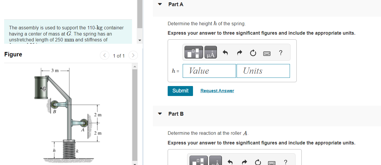 Solved The assembly is used to support the 110-kg container | Chegg.com