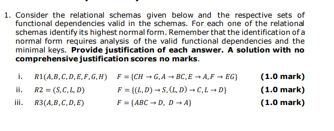 Solved 1. Consider the relational schemas given below and | Chegg.com