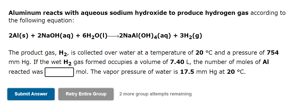 Solved Aluminum reacts with aqueous sodium hydroxide to | Chegg.com