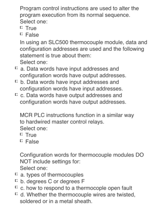 Solved Program control instructions are used to alter the | Chegg.com