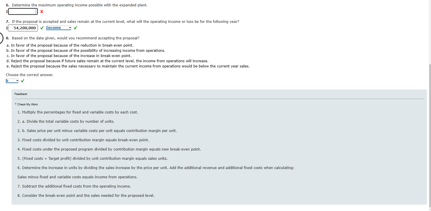 Break-Even Sales Under Present and Proposed | Chegg.com