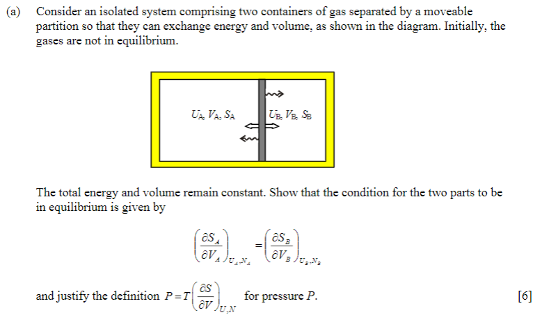 Solved (a) Consider an isolated system comprising two | Chegg.com
