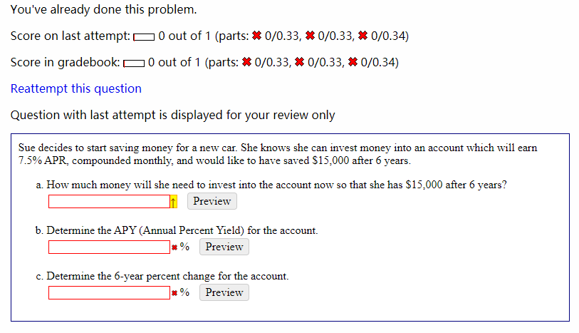 Solved You've already done this problem. 0 Score on last | Chegg.com