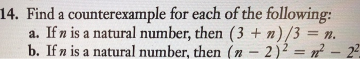 Solved 14. Find a counterexample for each of the following: | Chegg.com
