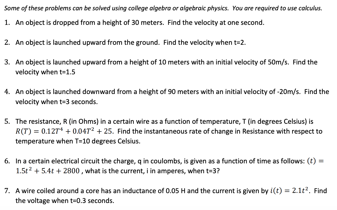 Solved Some of these problems can be solved using college | Chegg.com
