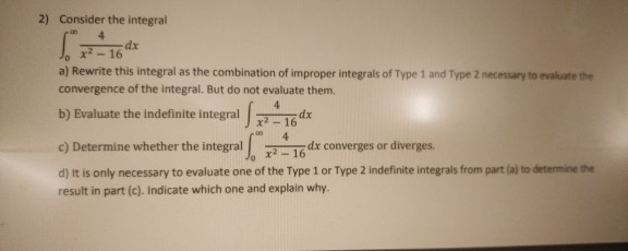 Solved 2) Consider the integral idx a) Rewrite this integral | Chegg.com