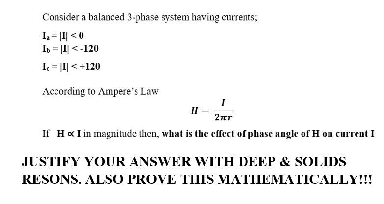Solved Consider a balanced 3-phase system having currents; | Chegg.com
