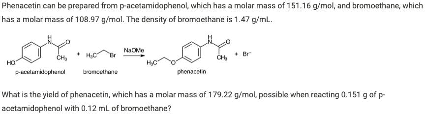 Solved Phenacetin can be prepared from p-acetamidophenol, | Chegg.com