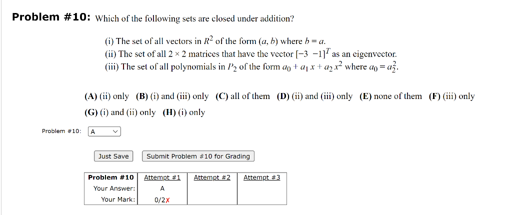 Solved Problem \# 10: Which of the following sets are closed | Chegg.com